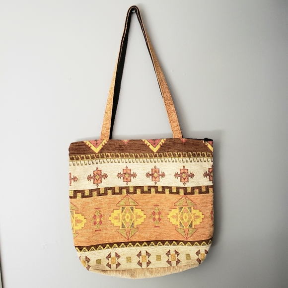 Tet | Bags | Tet Aztec Tribal Tote Bag Carry All Books Laptop | Poshmark